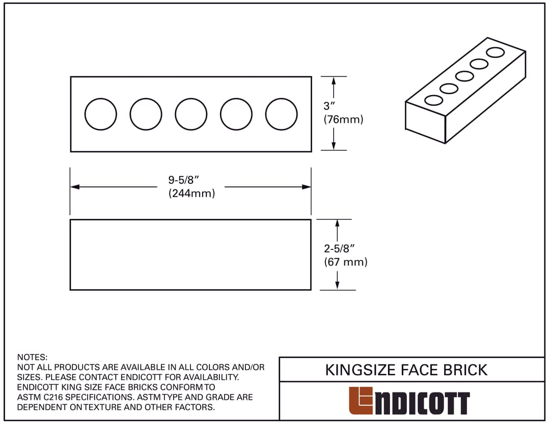 King Size Brick Dimensions Endicott Clay Products: High Quality Brick