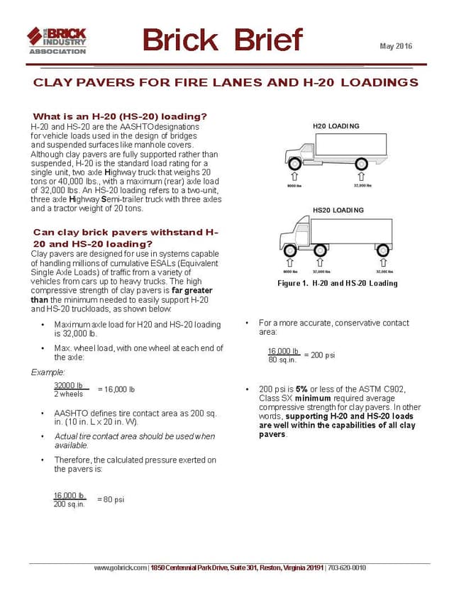 Clay Pavers for Fire Lanes and H-20 Loadings